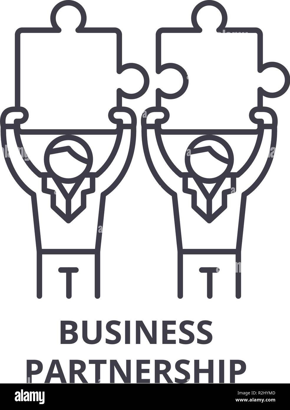 L'icône de la ligne du partenariat d'entreprise concept. Partenariat ...