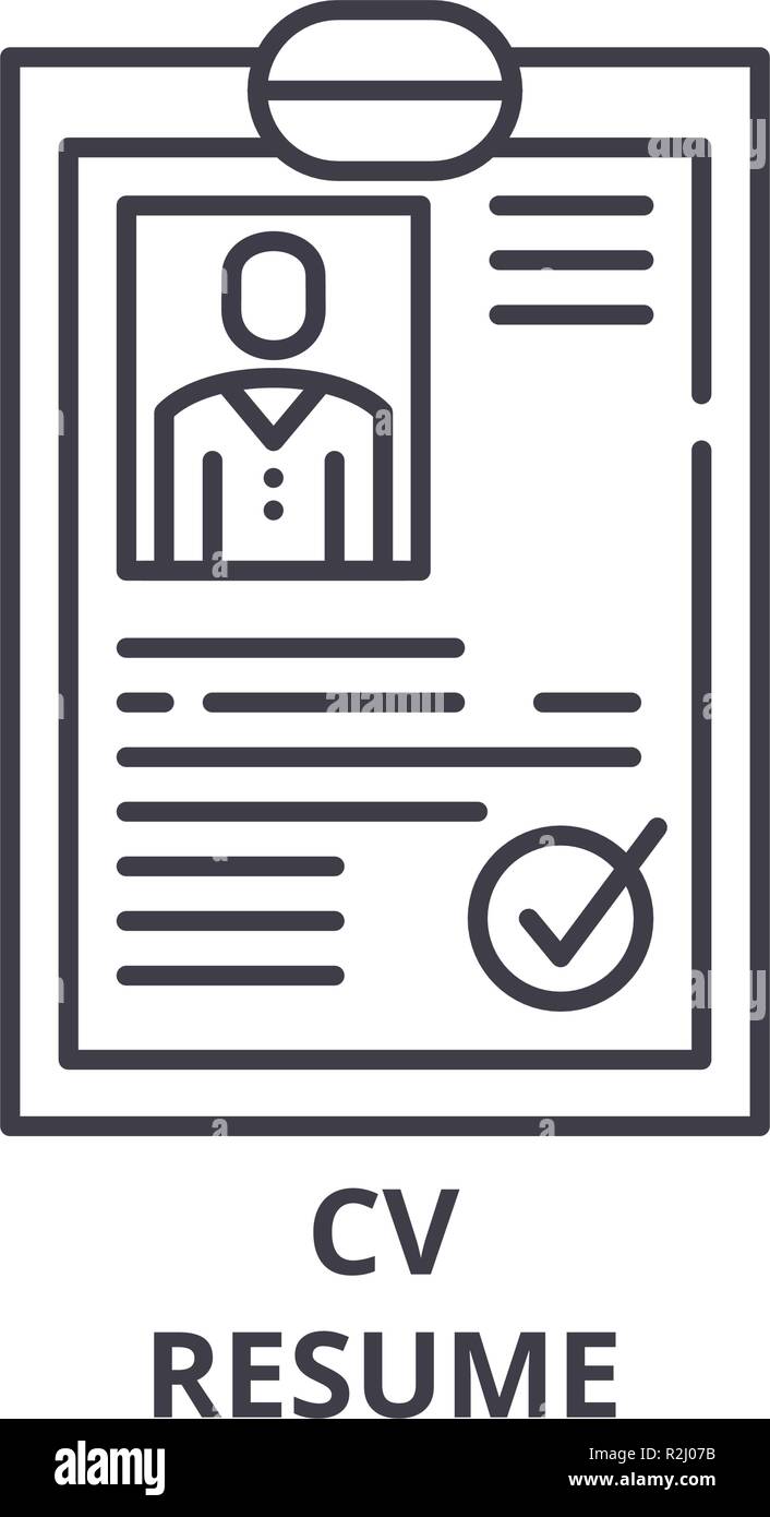 Cv cv icône ligne concept. Cv cv vector illustration linéaire, symbole ...