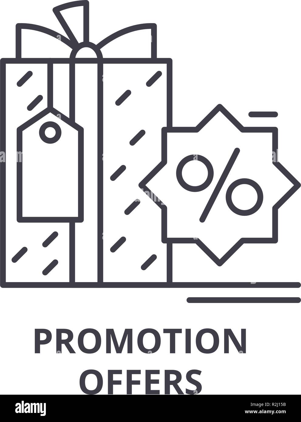 L'icône de la ligne offre Promotion concept. Vector illustration ...