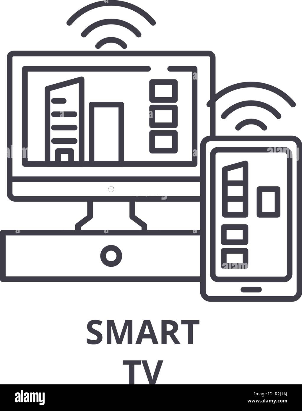 L'icône de la ligne Smart tv concept. Vector illustration Smart tv ...