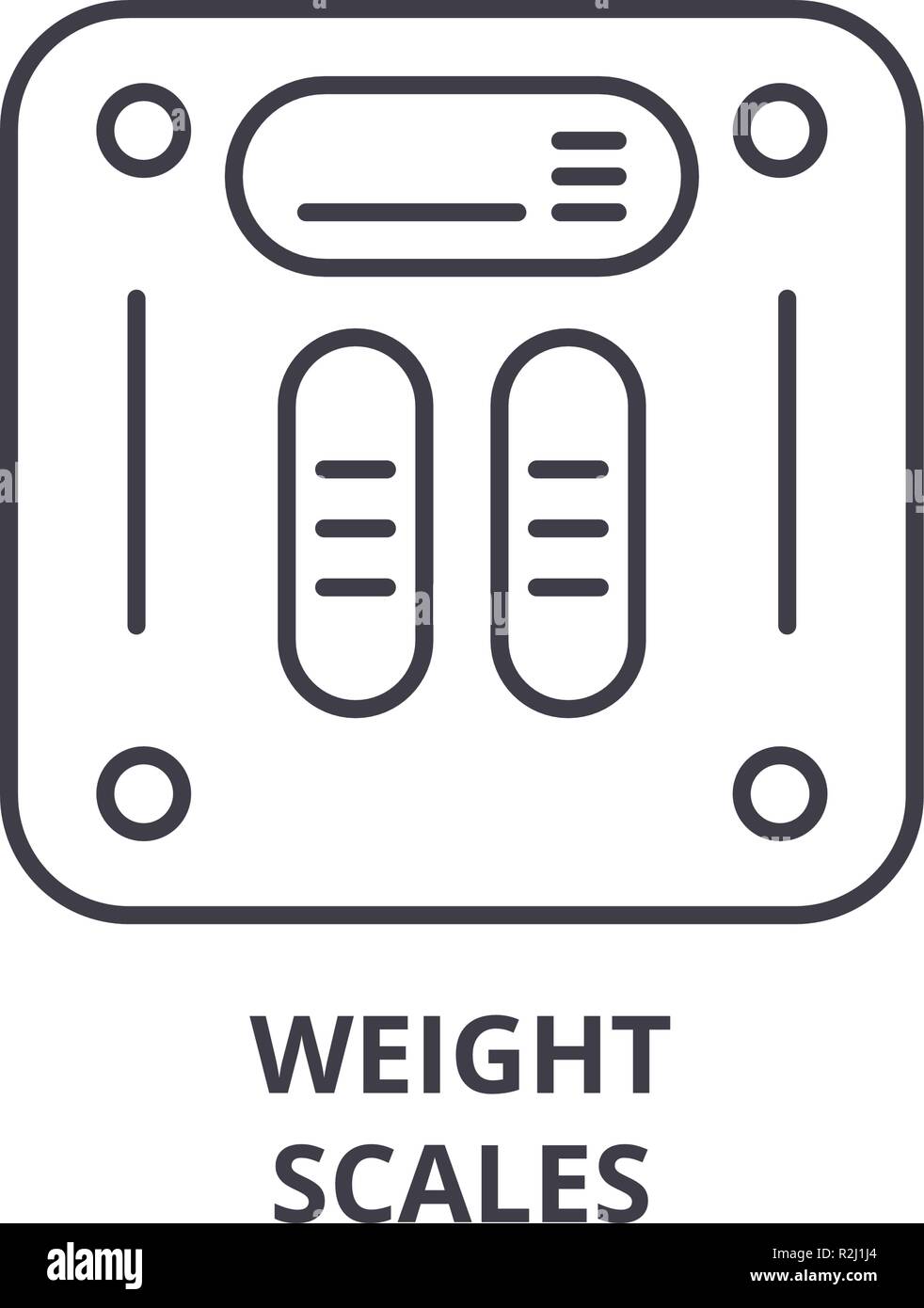 L'icône de la ligne d'une balance concept. Balances poids linéaire ...