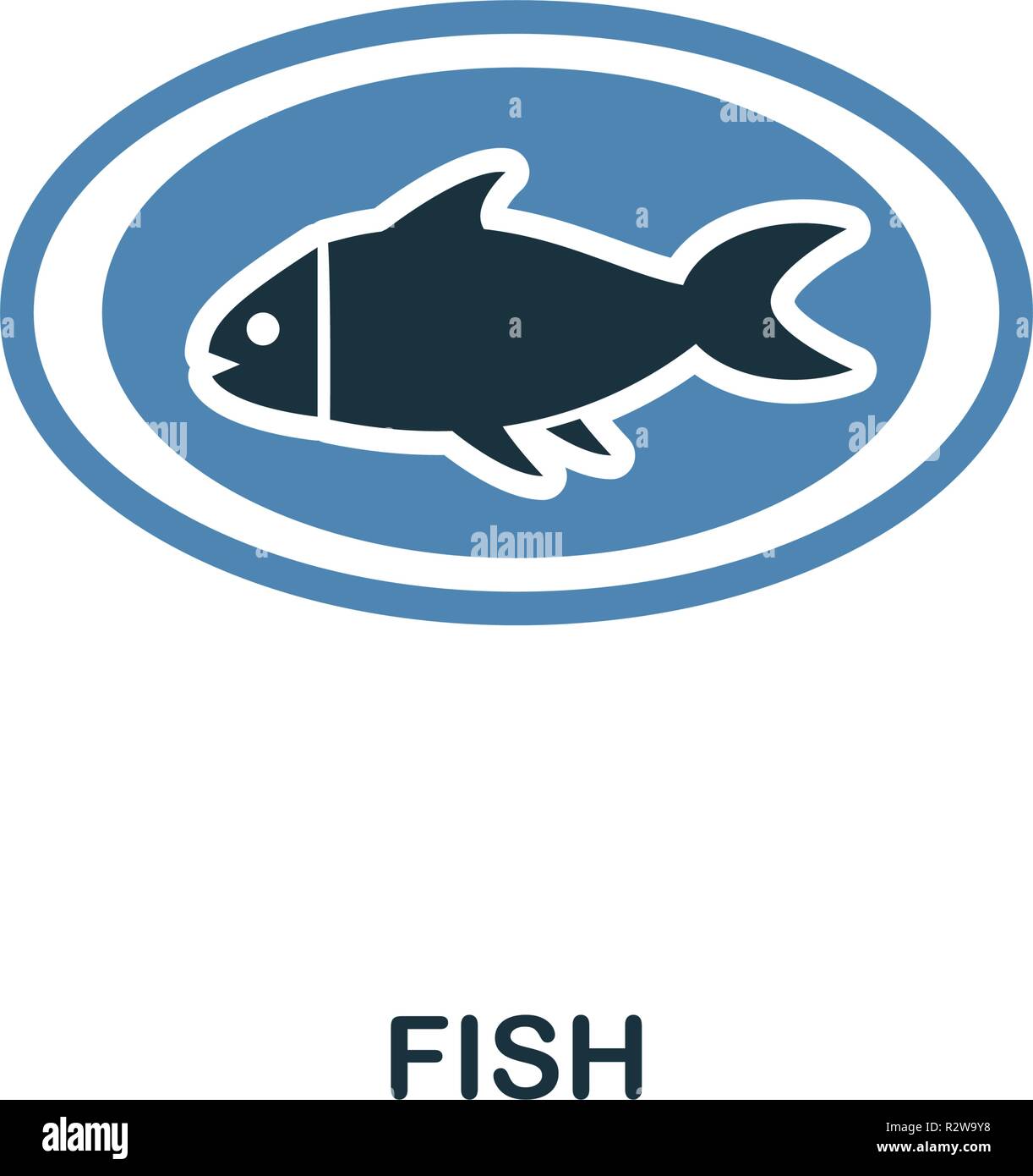 L'icône de poisson. Deux couleurs de style design collection icônes de ...