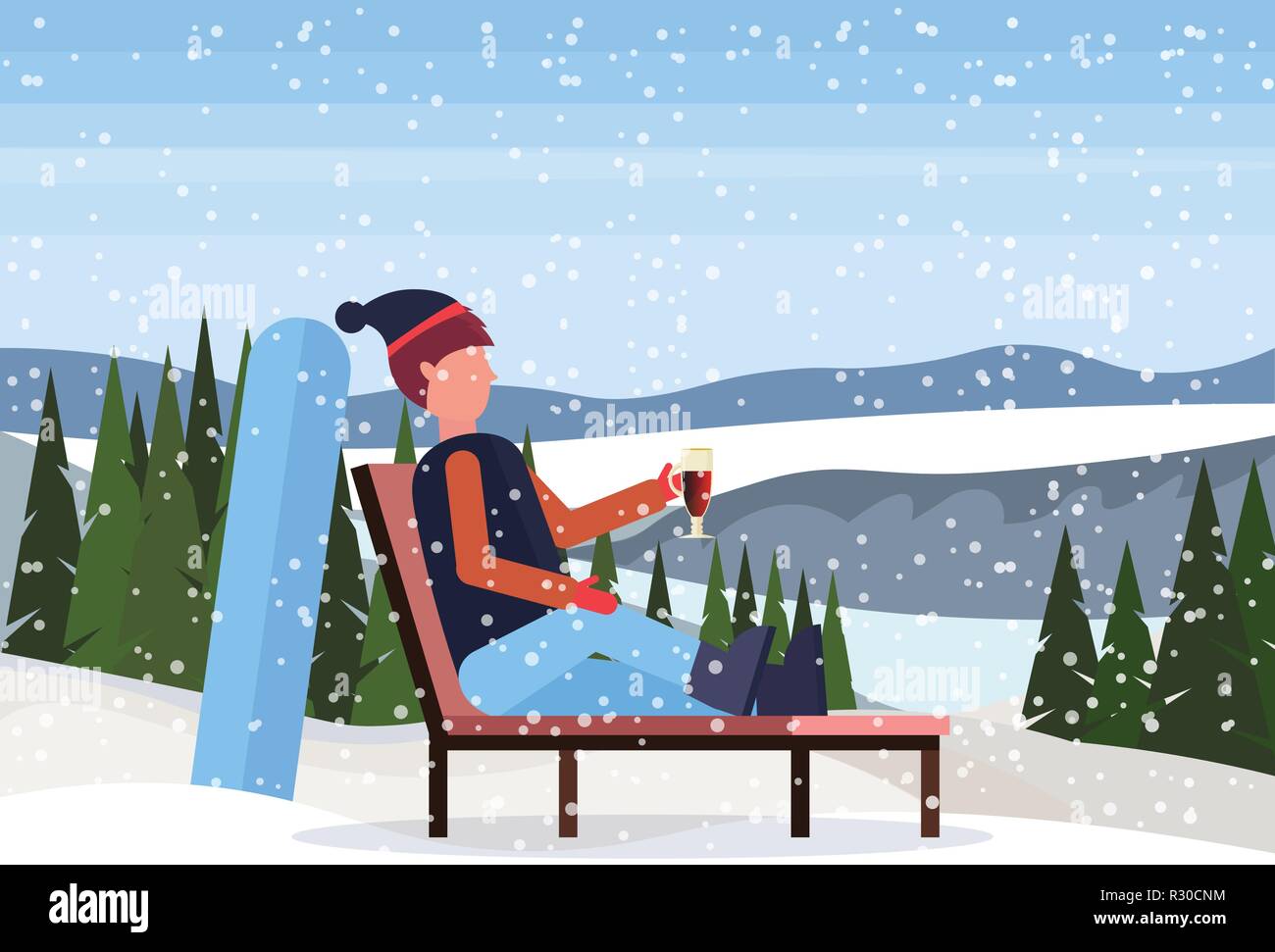 Personnes buvant du vin chaud montagne Banque de photographies et d ...