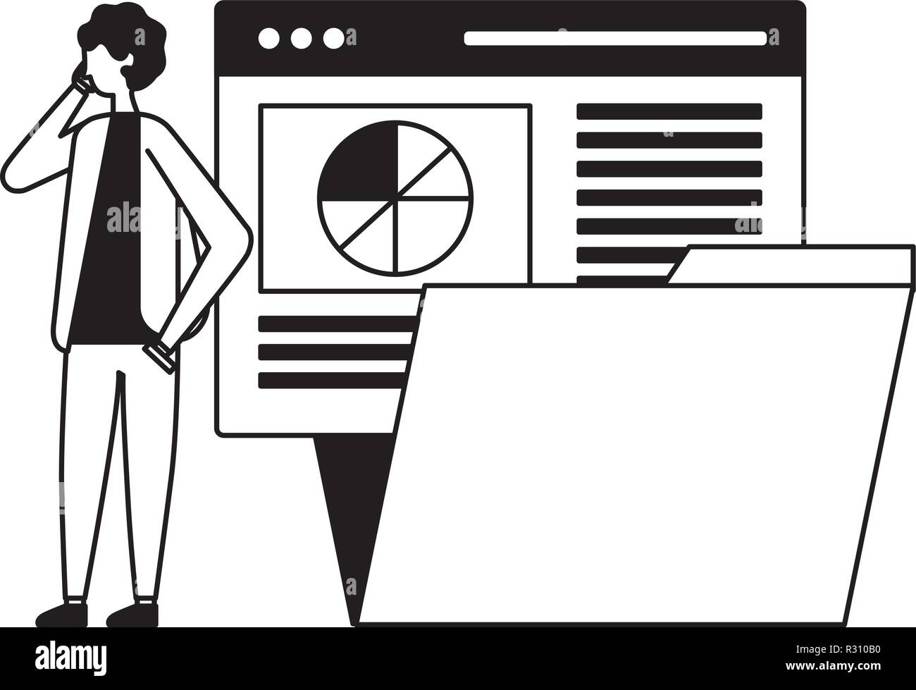 Dossier de document Rapport vector illustration Image Vectorielle Stock ...