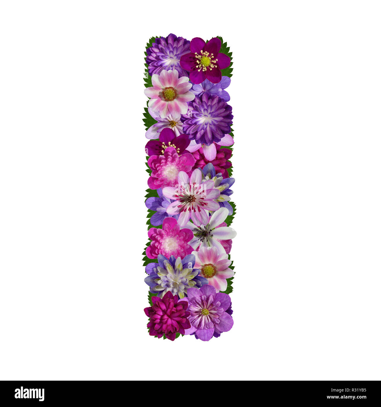 Lettre alphabet fleurs i Photo Stock - Alamy