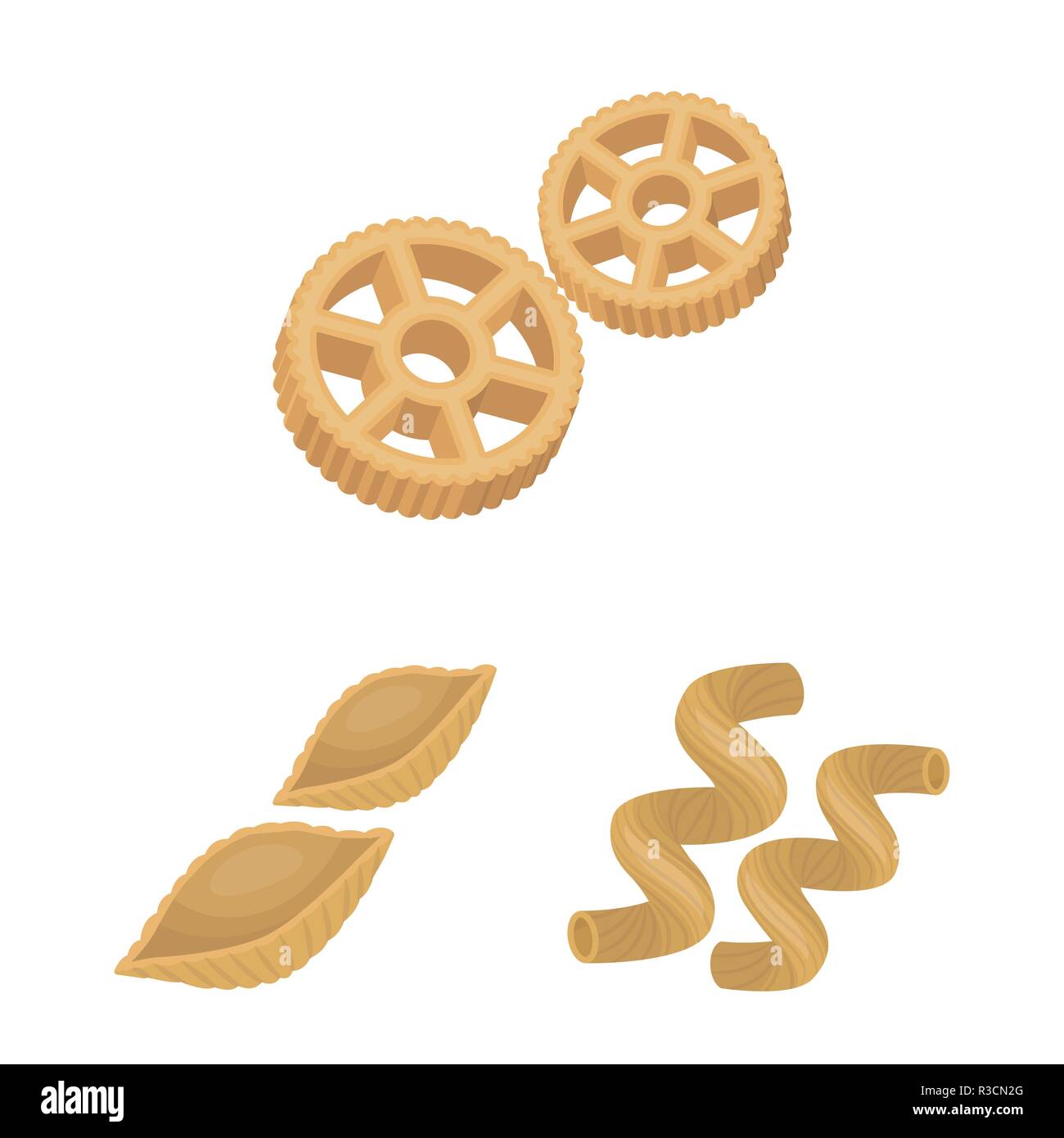 Types de pâtes cartoon icônes de collection set pour la conception ...