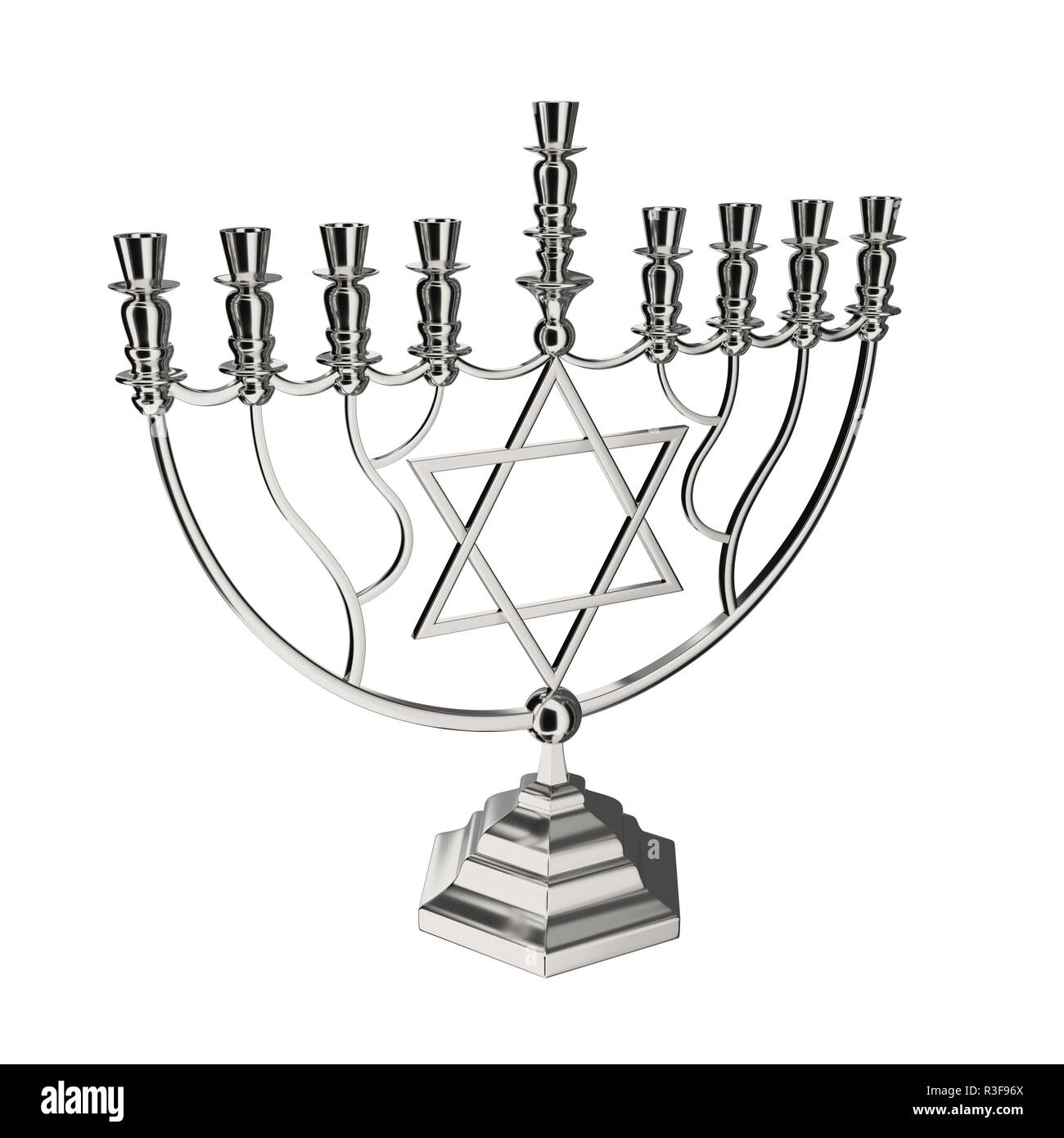 La menorah de Hanouca qui est allumé pendant les huit jours de Hanoucca ...