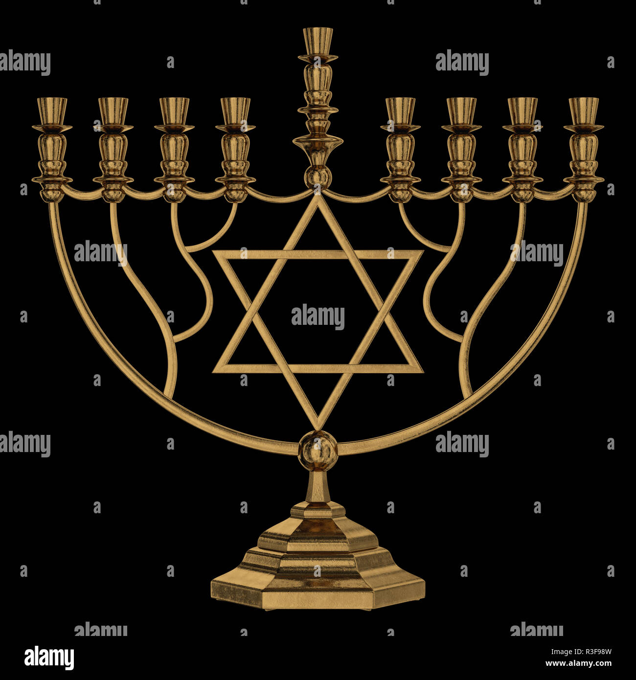 La menorah de Hanouca qui est allumé pendant les huit jours de Hanoucca ...