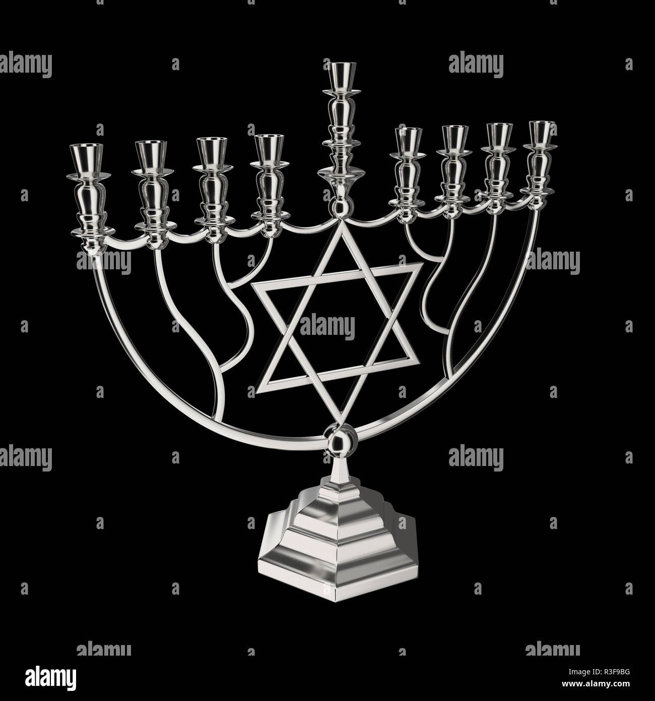 La menorah de Hanouca qui est allumé pendant les huit jours de Hanoucca ...