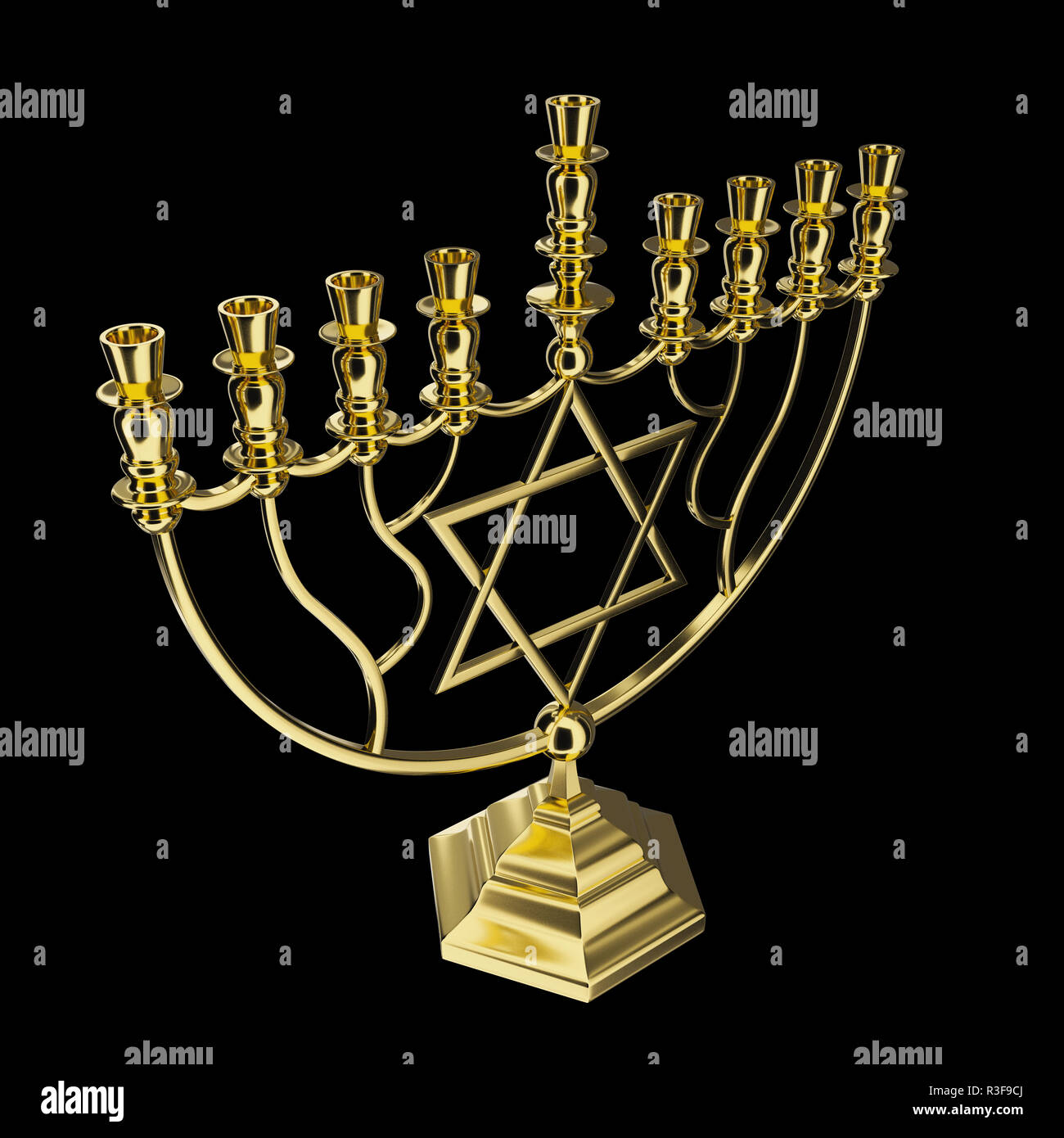 La menorah de Hanouca qui est allumé pendant les huit jours de Hanoucca ...