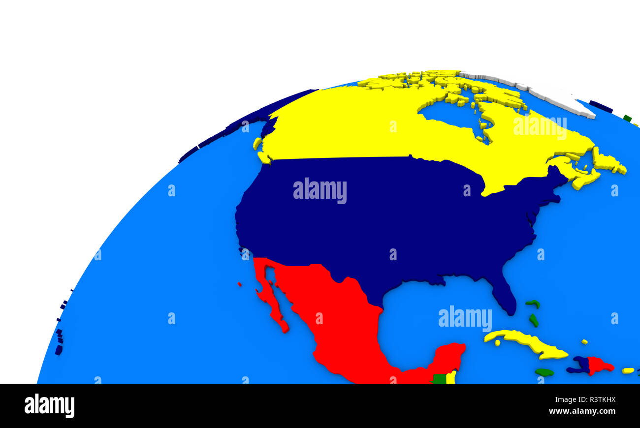 Mapa político de américa del norte Banque de photographies et d’images ...