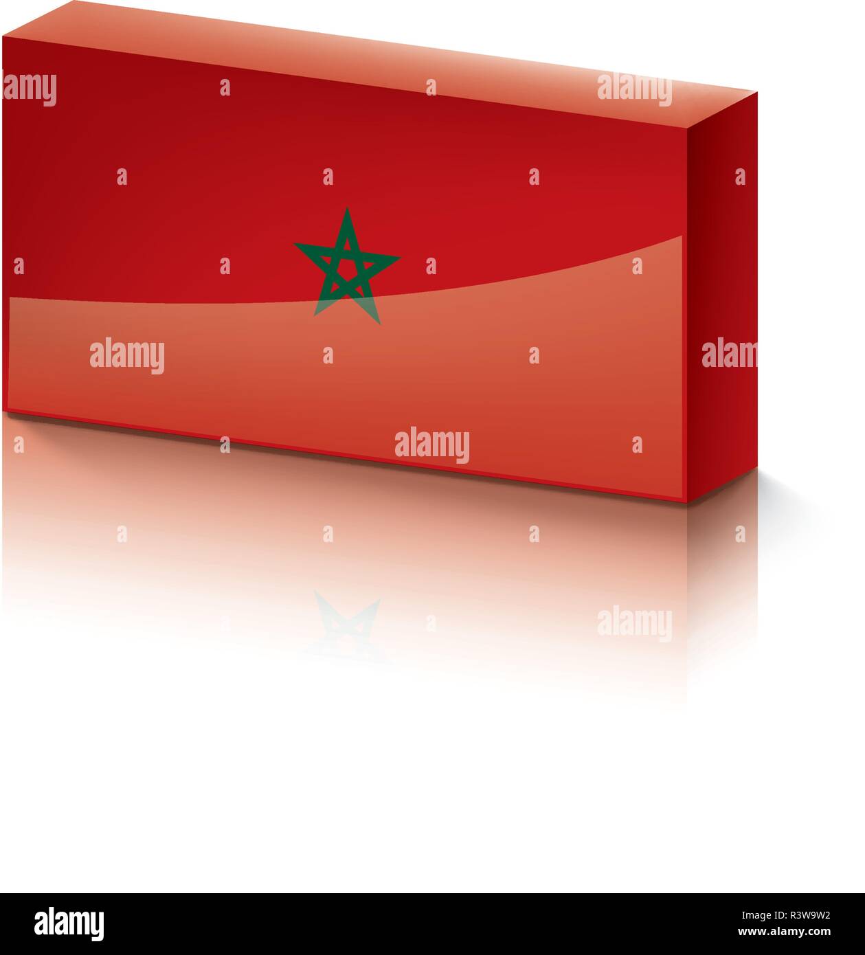Drapeau du maroc sur fond blanc Banque d'images vectorielles - Alamy