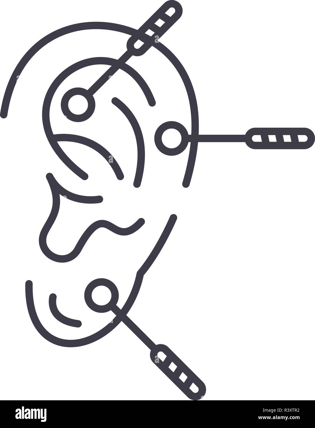 L'icône de la ligne d'Acupuncture concept. Vector illustration linéaire ...