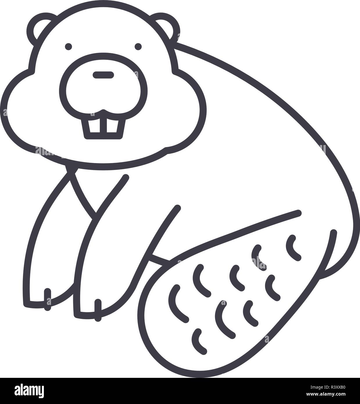 L'icône de la ligne du castor concept. Vector illustration linéaire de ...