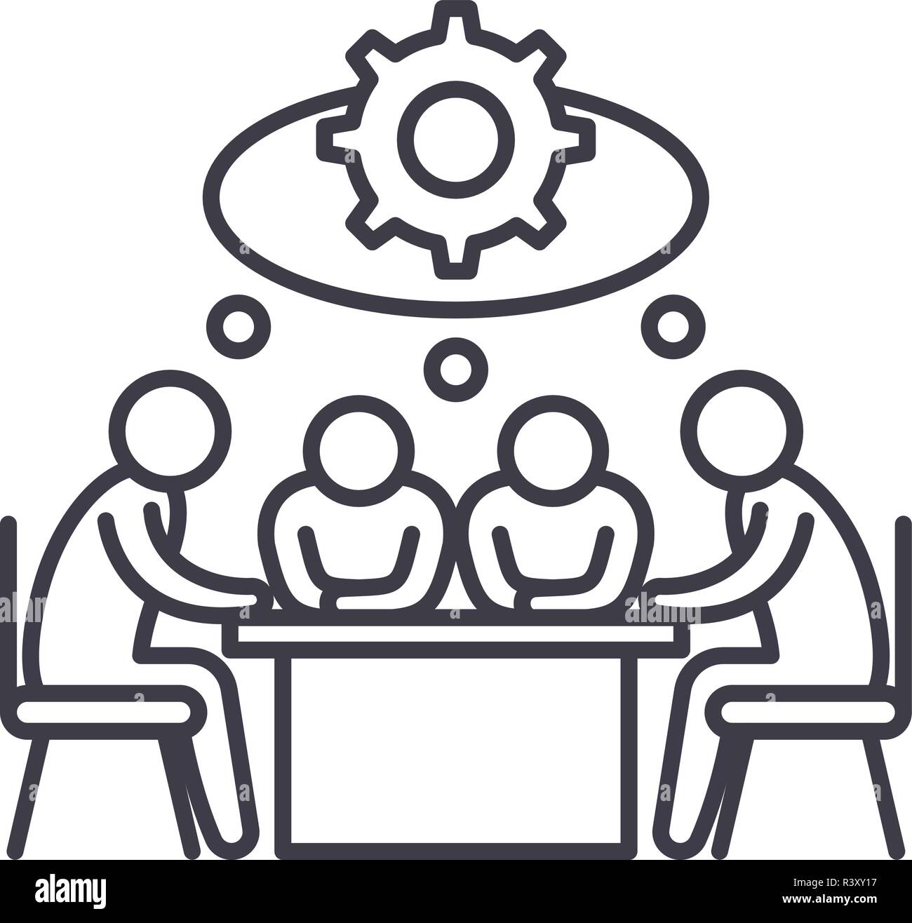 L'icône de la ligne de réflexion concept. Vector illustration linéaire ...