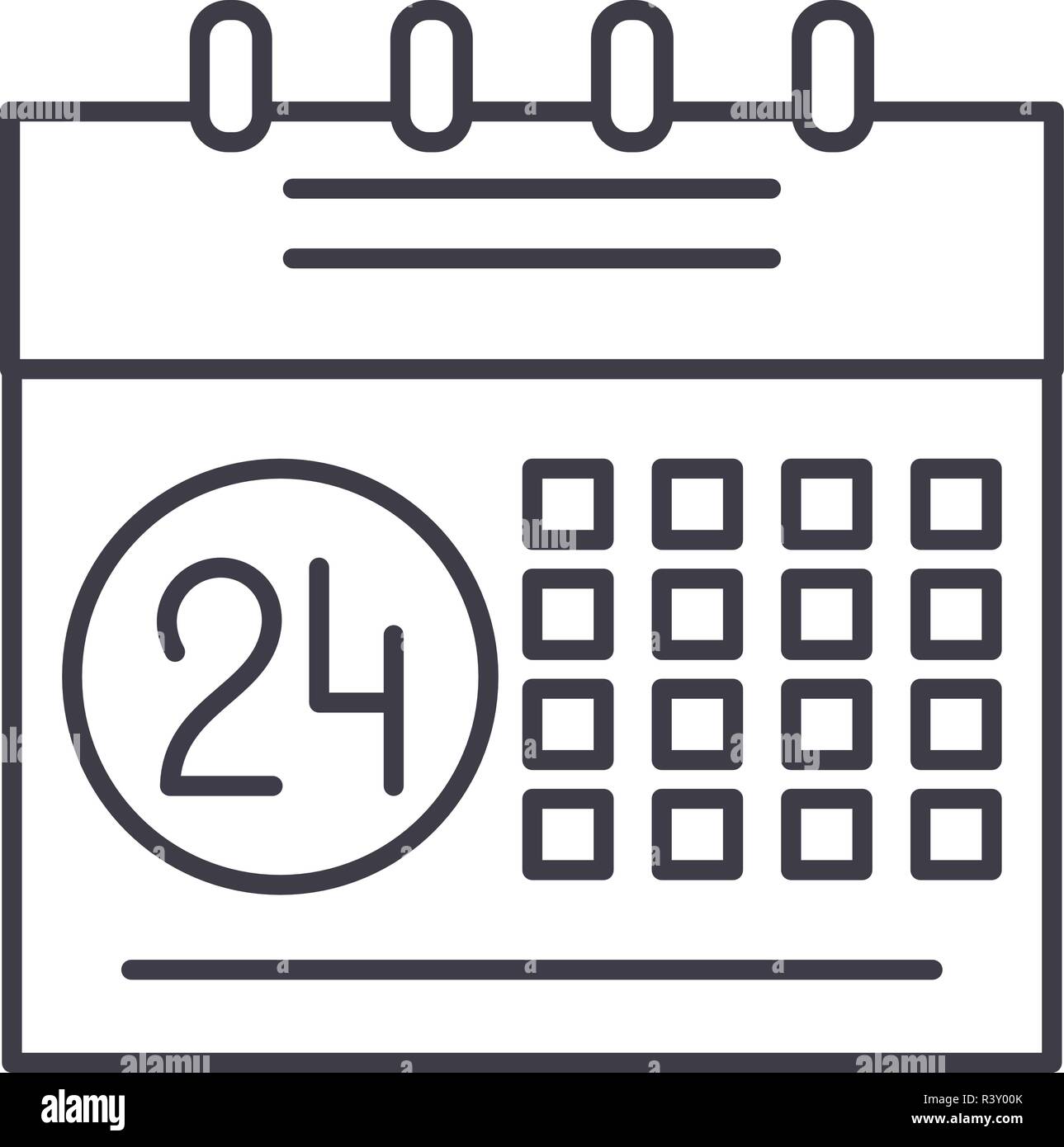 L'icône de la ligne du système de planification du calendrier concept ...