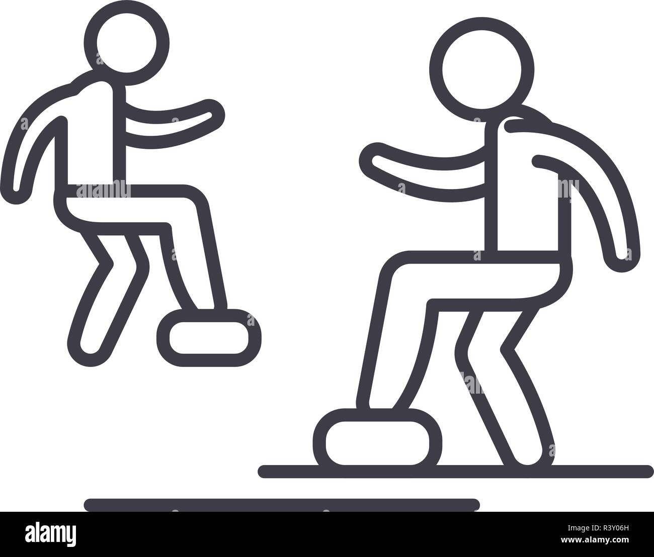 L'icône de la ligne de cardio-training concept. Exercice Cardio vector ...