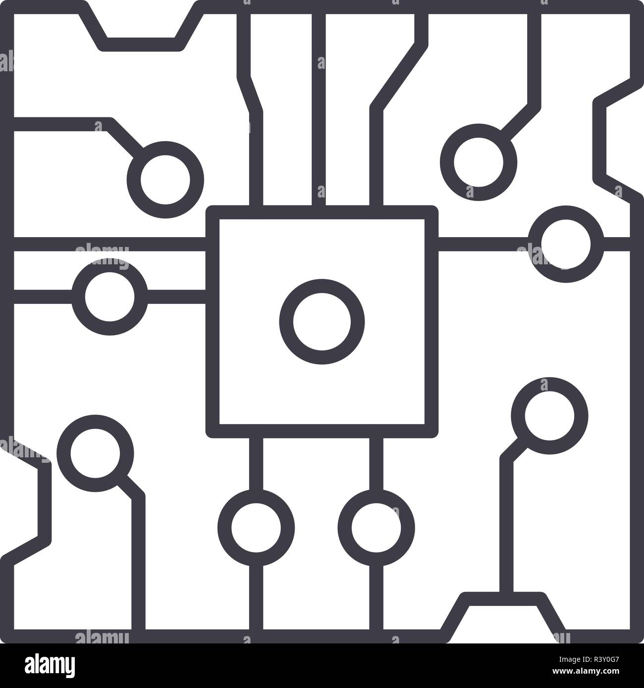 L'icône de la ligne puce concept. Vector illustration linéaire puce ...