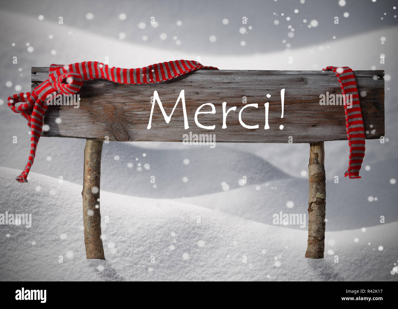 Sign french text merci means Banque de photographies et d’images à ...