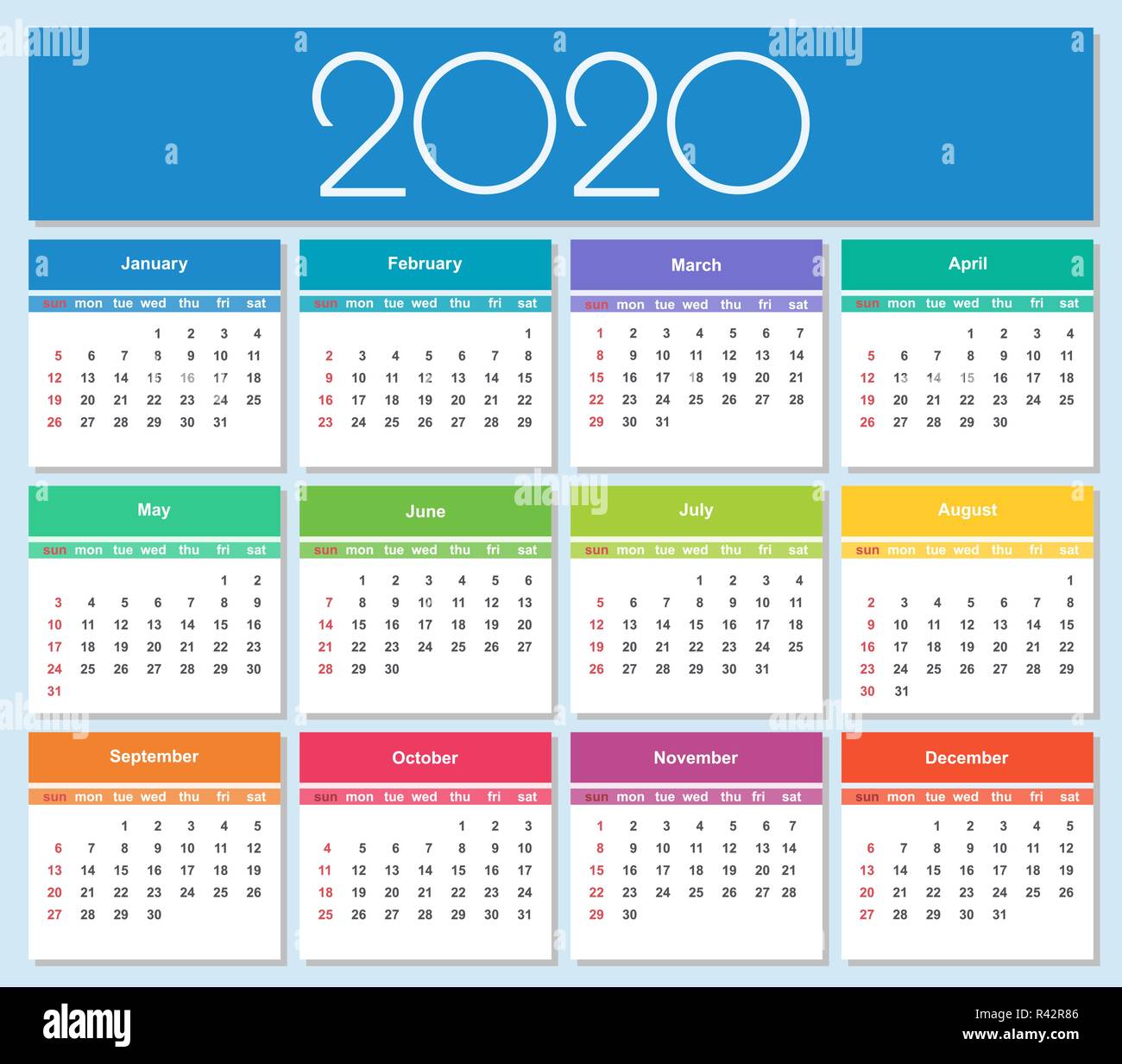Calendrier 2020 Banque de photographies et d’images à haute résolution ...