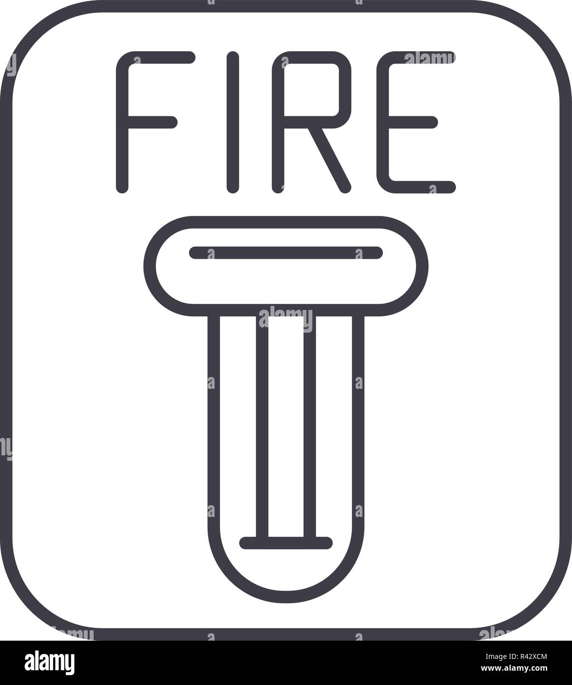 L'icône de la ligne de sécurité incendie concept. Vector illustration ...