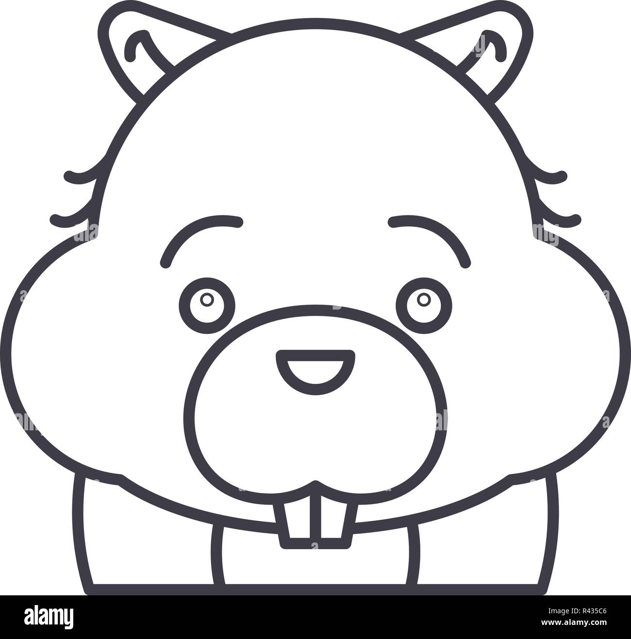 L'icône de la ligne du castor drôle de concept. Vector illustration ...