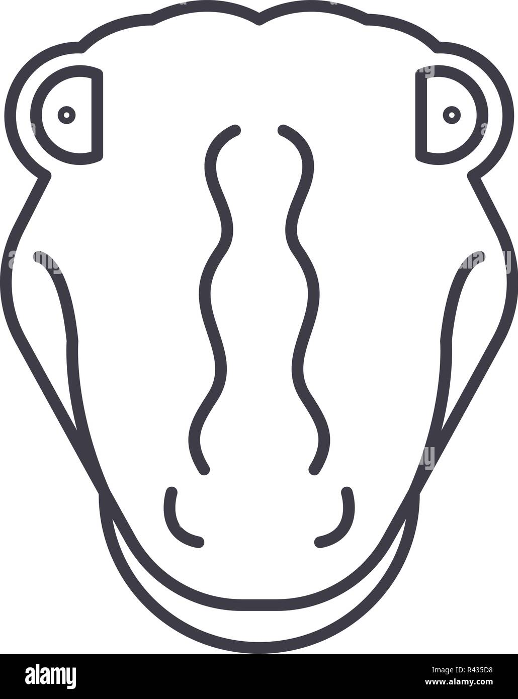 L'icône de la ligne crocodile rigolo concept. Vector illustration ...