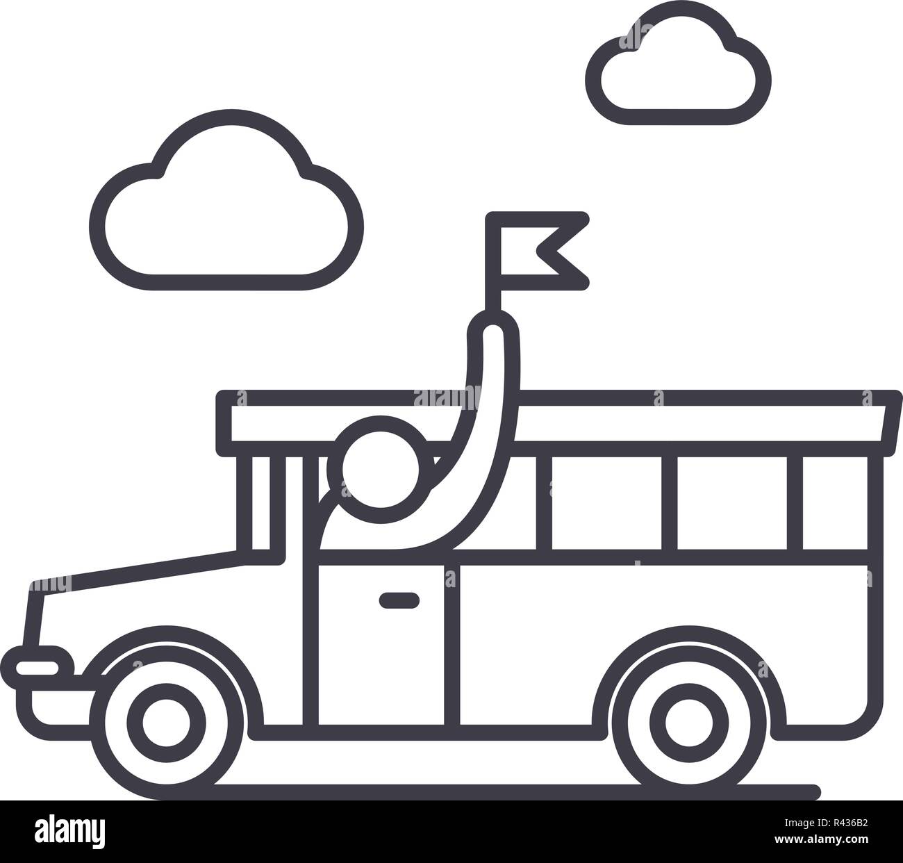 Visite guidée icône ligne concept. Visite guidée linéaire vector ...