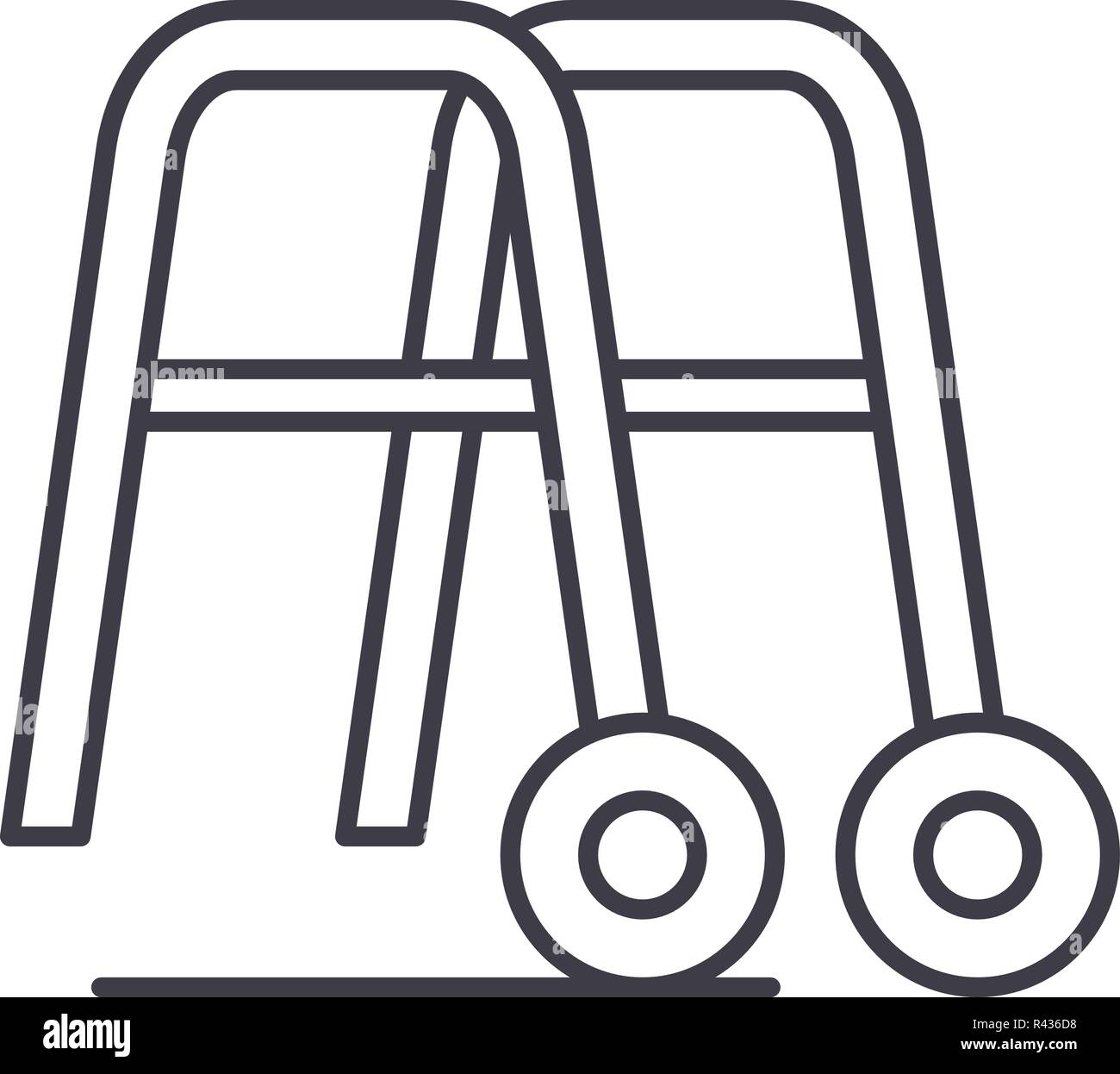 Mains courantes pour l'icône de la ligne de marche de concept. Mains ...