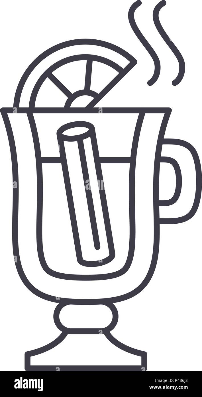 L'icône de la ligne du vin concept. Vin chaud vector illustration ...