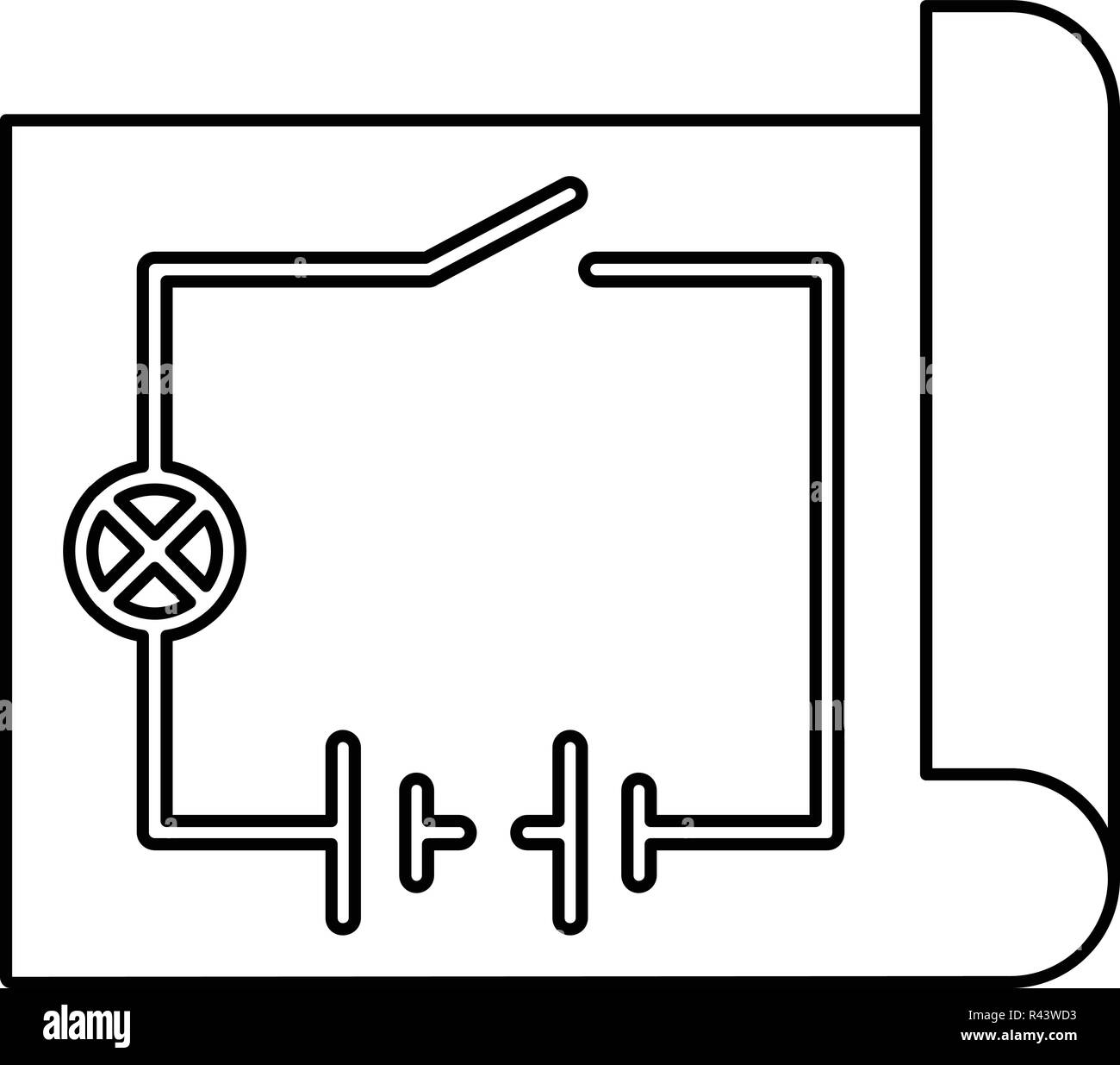Schéma électrique pour icône. Contours illustration de schéma ...