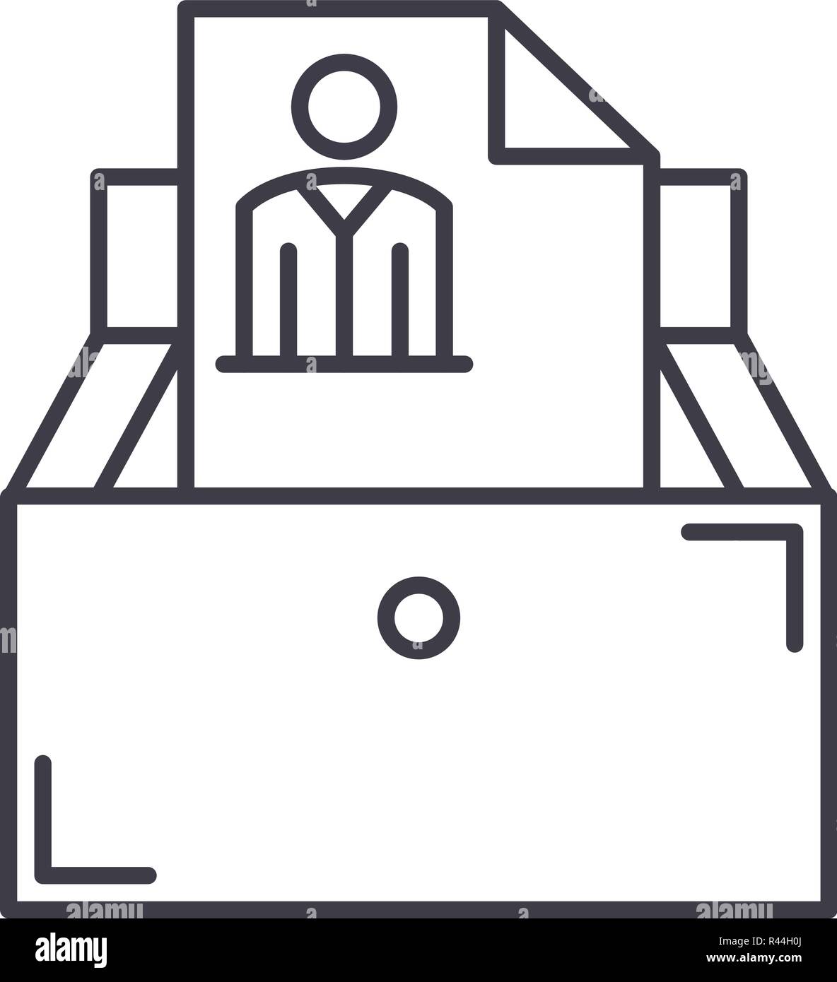 L'icône de la ligne du service RH concept. Vector illustration linéaire ...