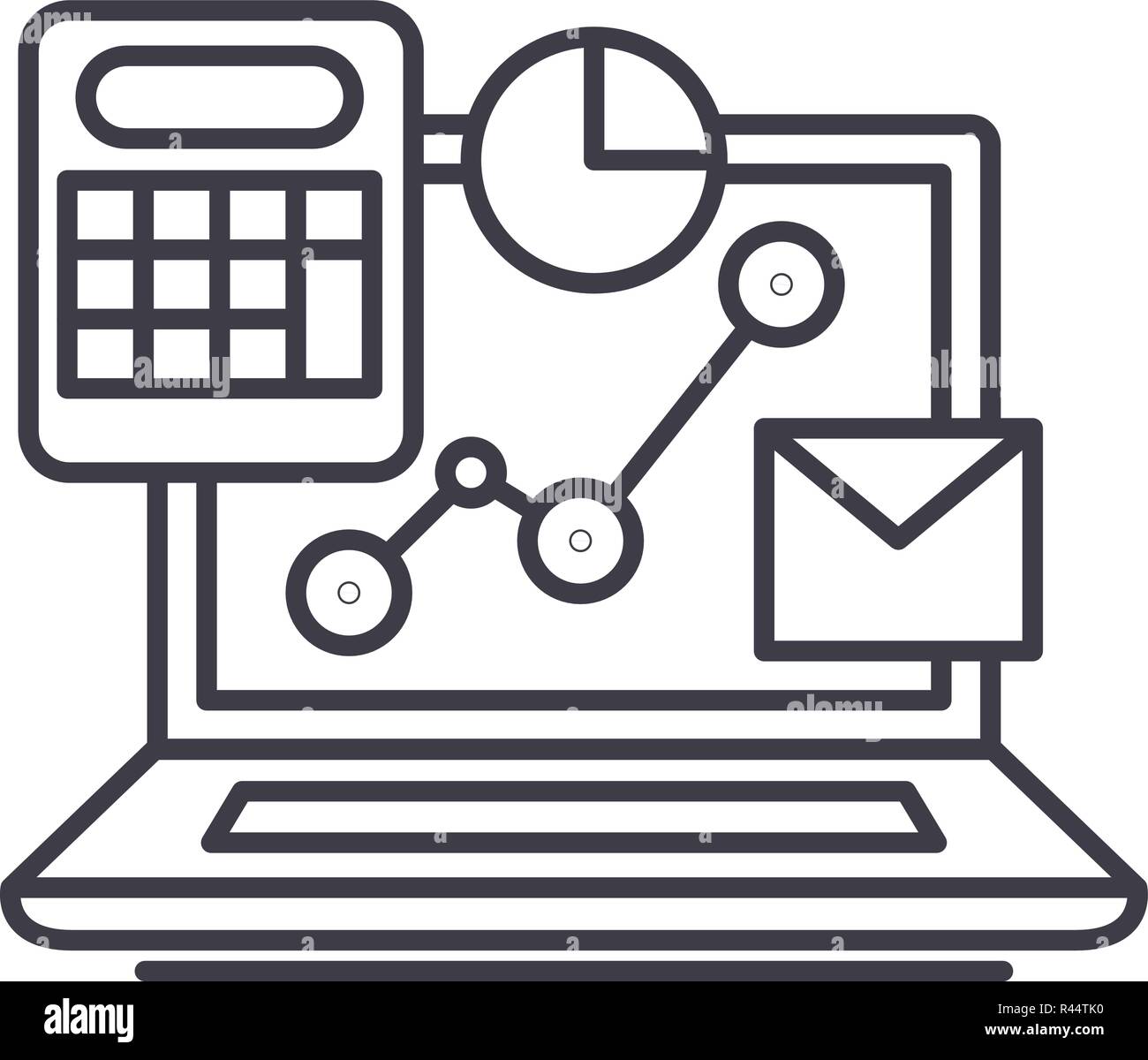 L'icône de la ligne du système de commande en ligne concept. Système de ...