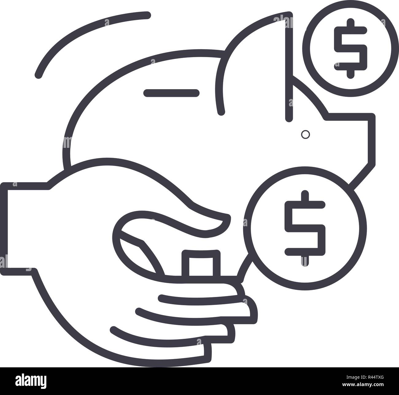 L'icône de la ligne d'épargne passive concept. Épargne passive linéaire ...