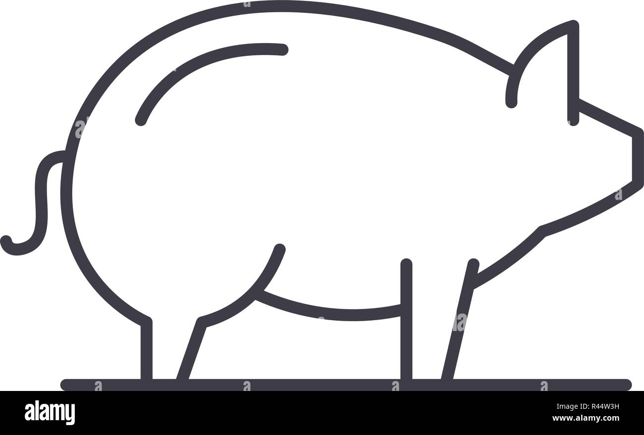 L'icône de la ligne du porc concept. Vector illustration linéaire ...