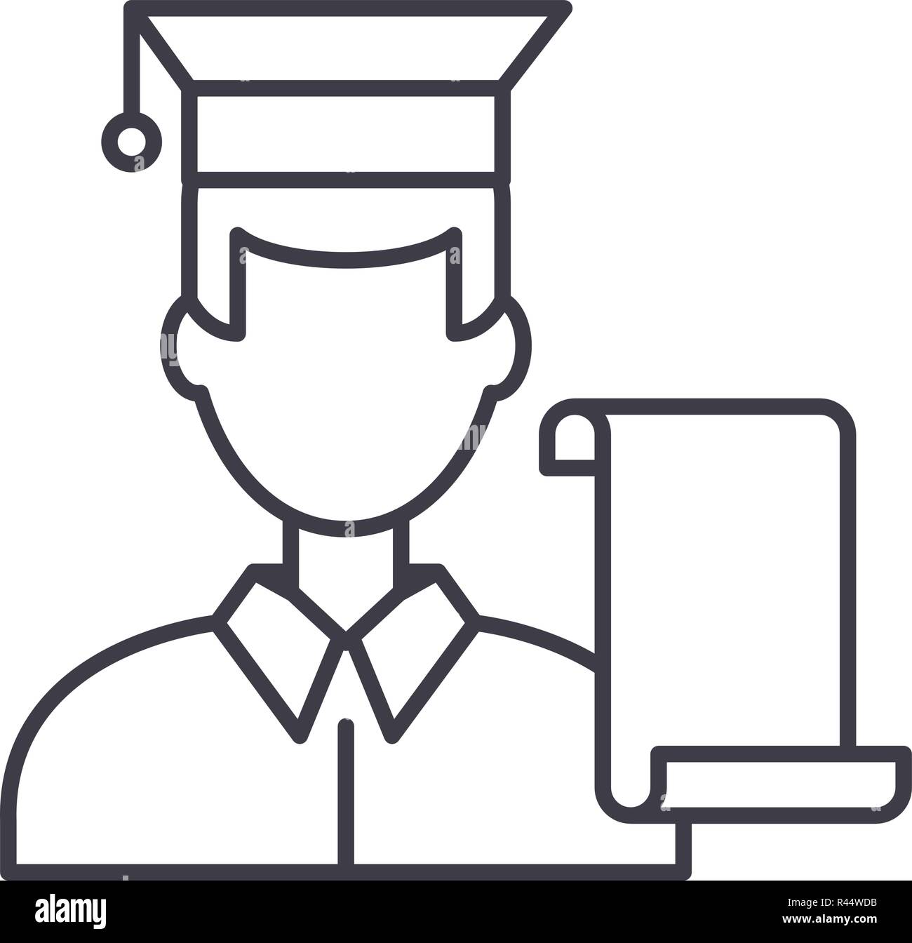 L'icône de la ligne de l'enseignant professeur concept. Professeur ...