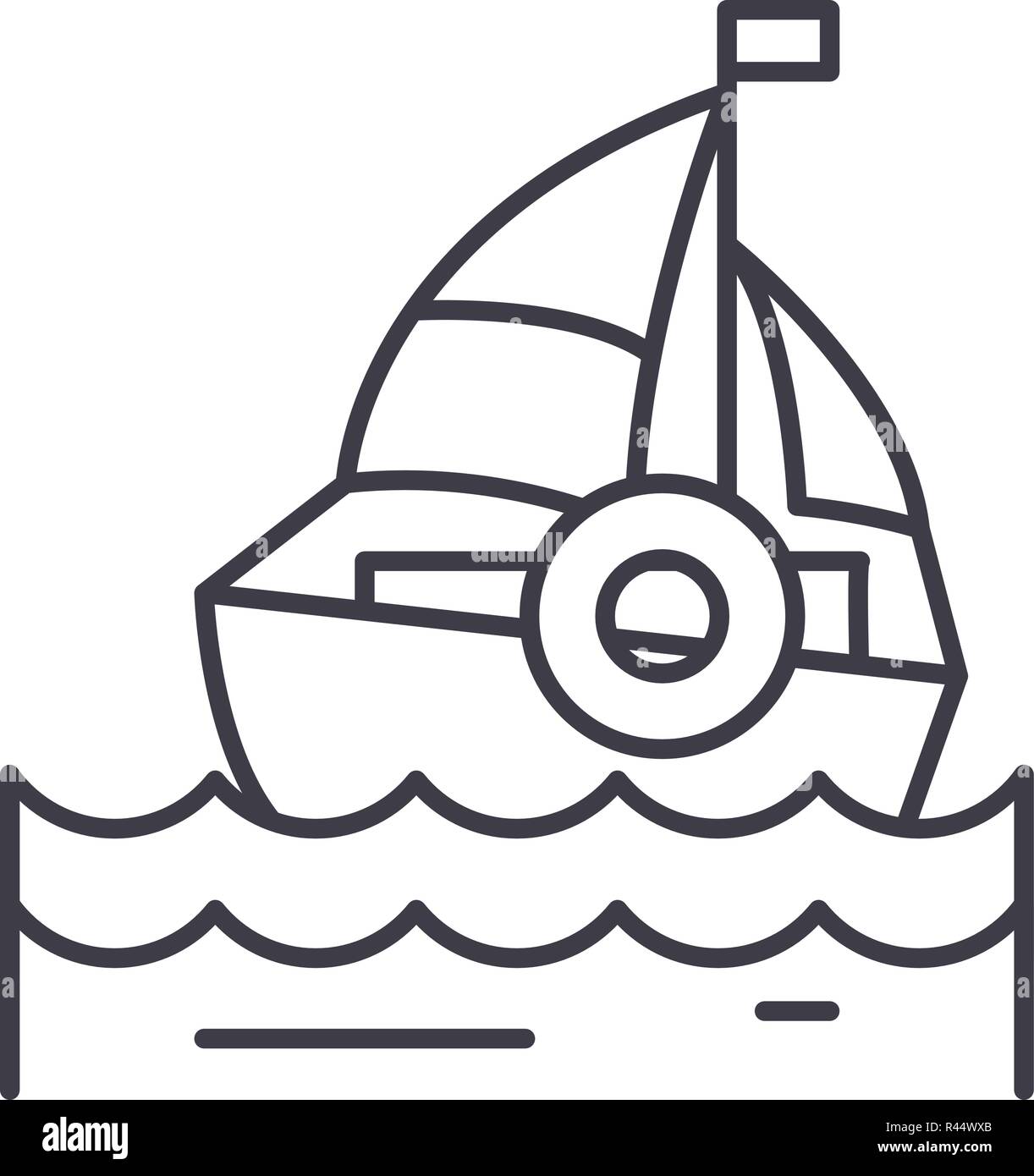 L'icône de la ligne à concept. Vector illustration linéaire de voile ...