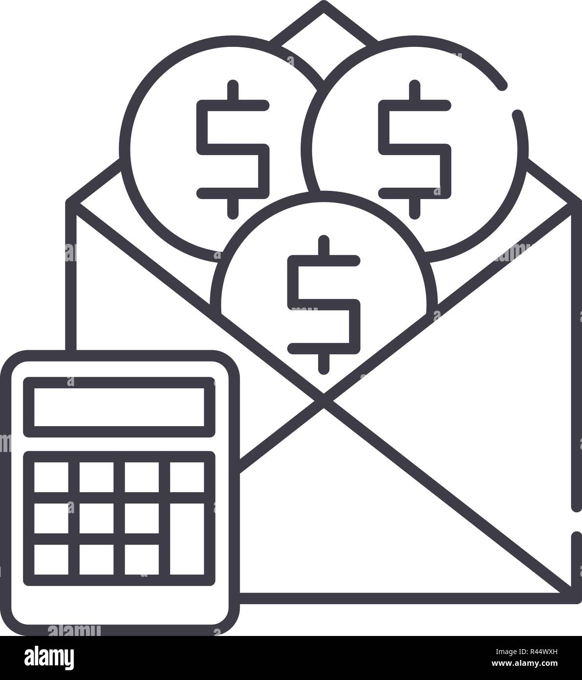 L'icône de la ligne salaire concept. Vector illustration linéaire de ...