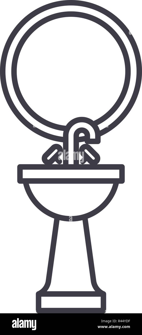 L'icône de la ligne lavabo concept. Vector illustration linéaire lavabo ...