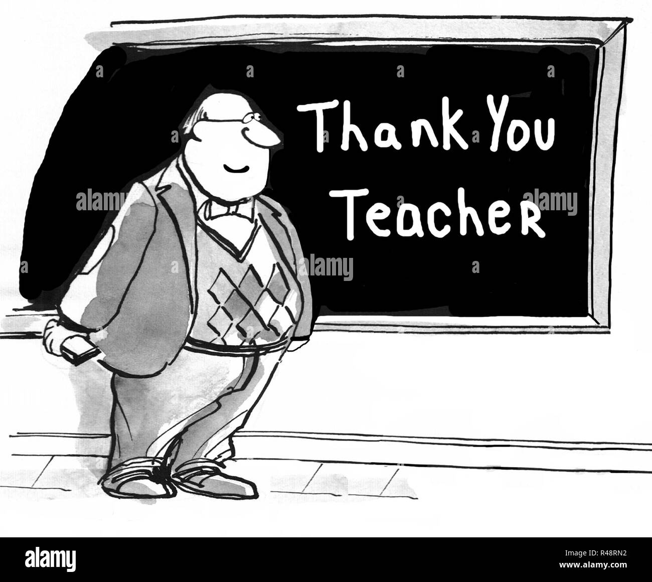 Thank you teacher Banque d'images noir et blanc - Alamy