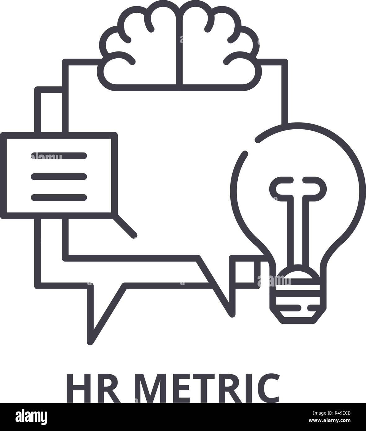 L'icône de la ligne métrique rh concept. Vector illustration linéaire ...