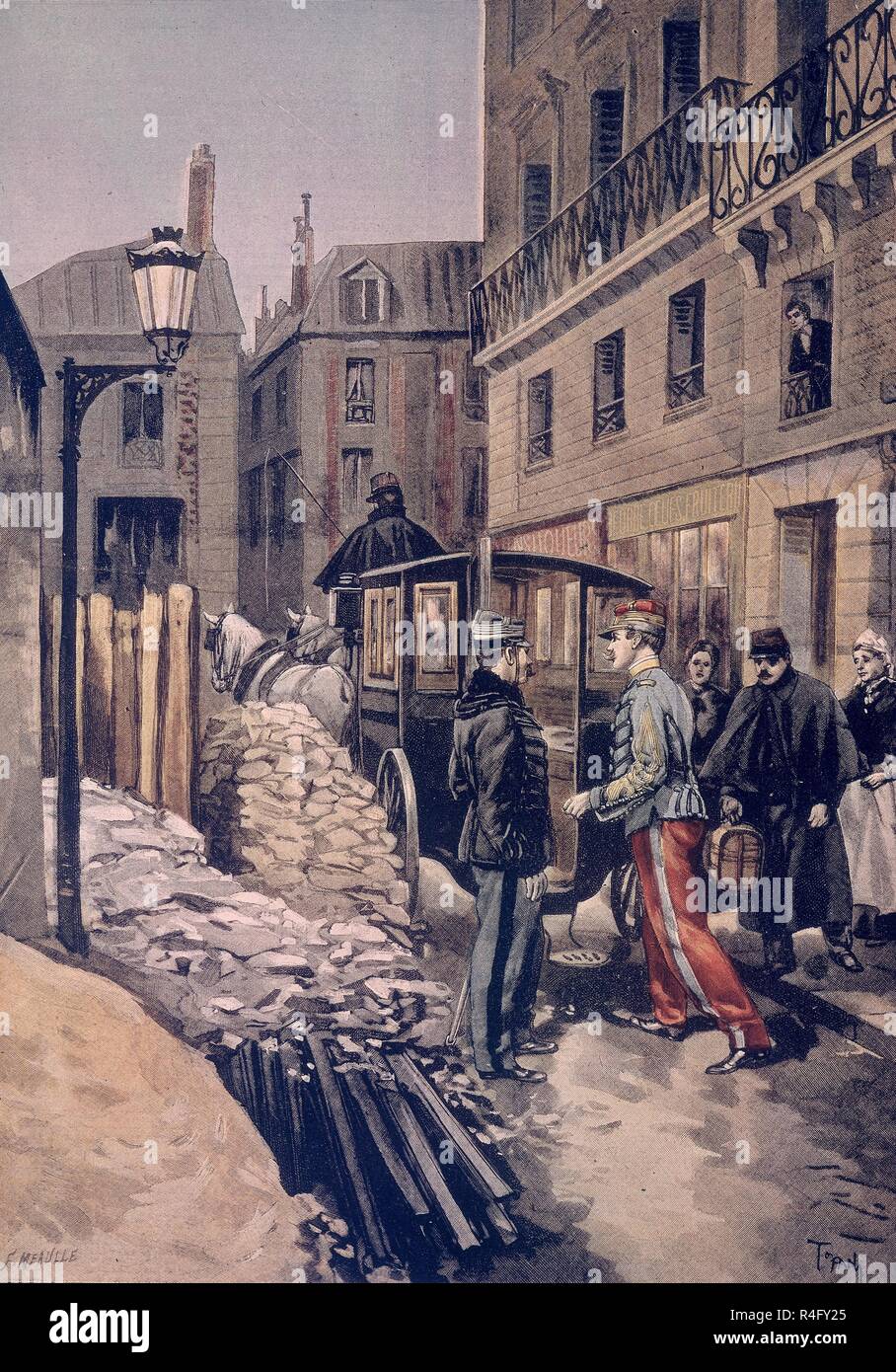 ARRESTO DE GEORGES PICQUART - DREYFUS - GRAVURE COLOREADO CASO - siglo ...