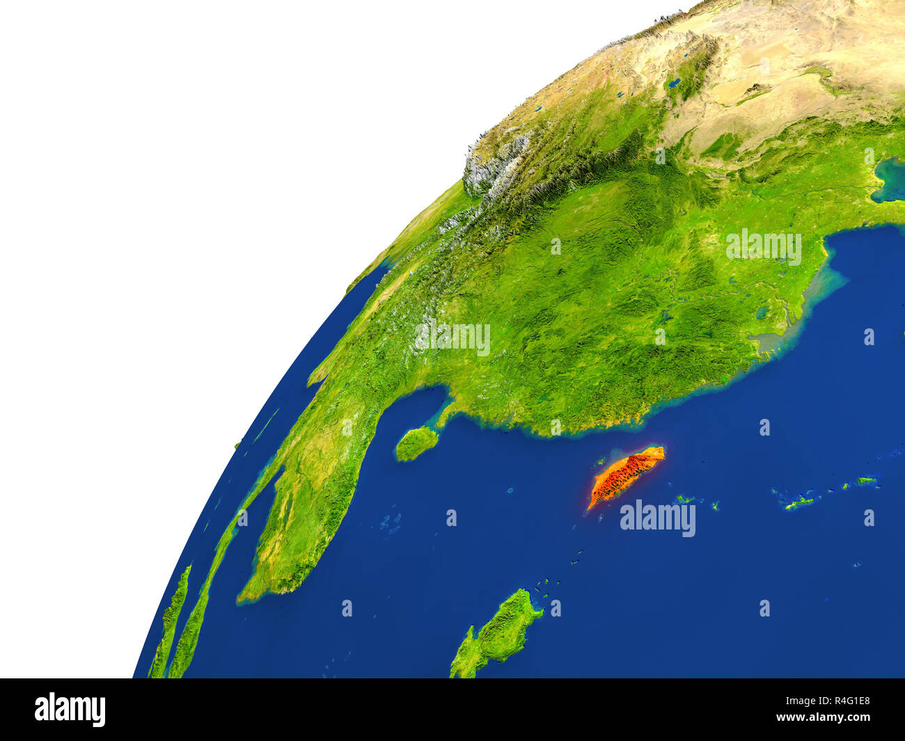 Taiwan map satellite geography Banque de photographies et d’images à ...