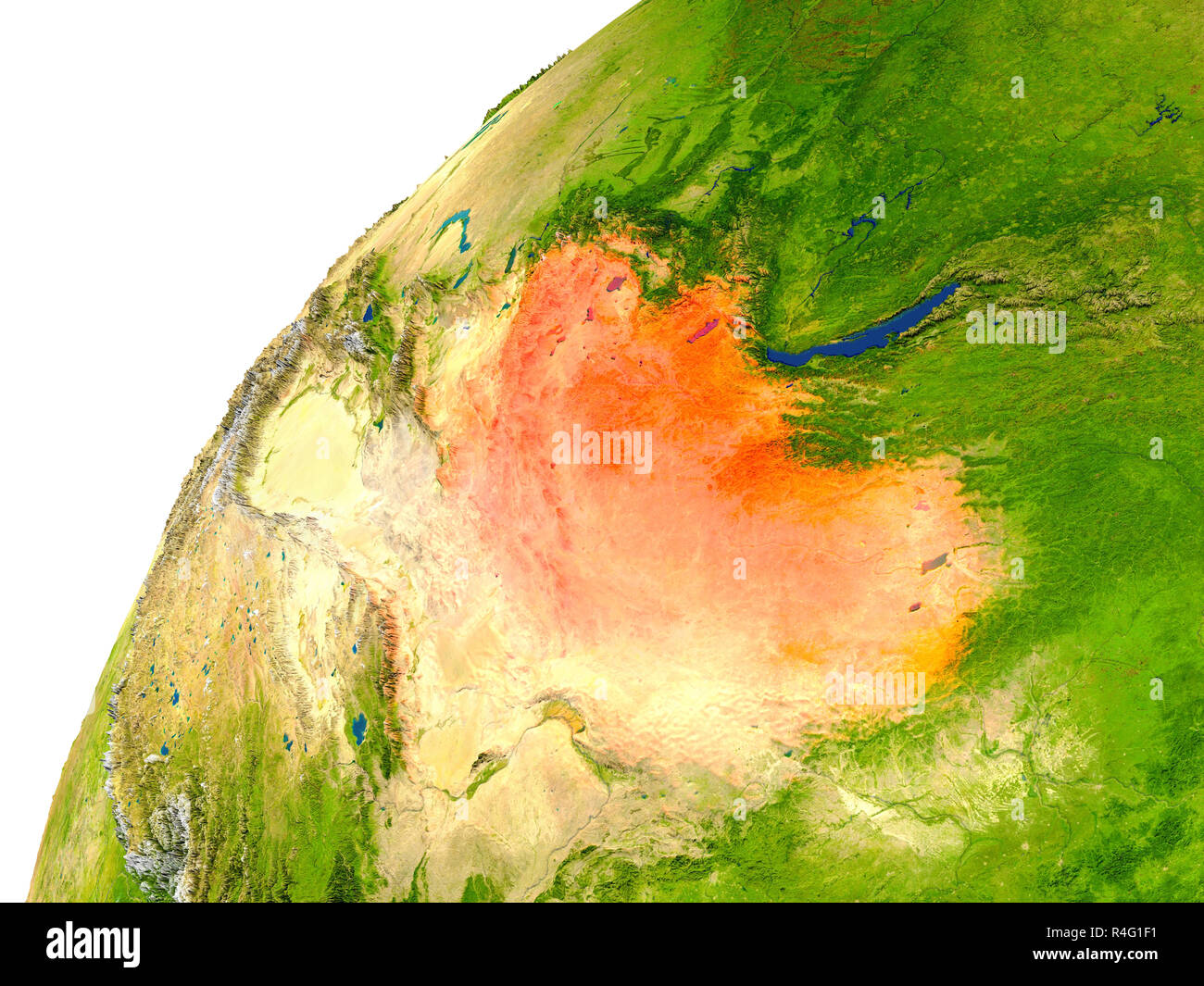 Mongolia map satellite geography Banque de photographies et d’images à ...