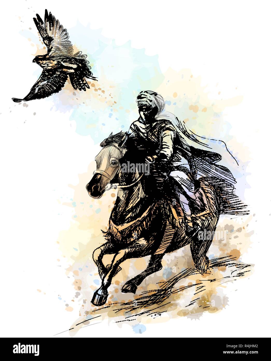 Faucon et fauconnier Banque d'images vectorielles - Alamy