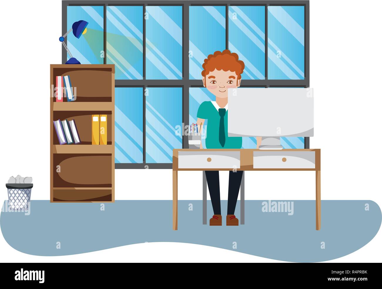 Au Bureau Cartoon Banque d'image et photos - Alamy