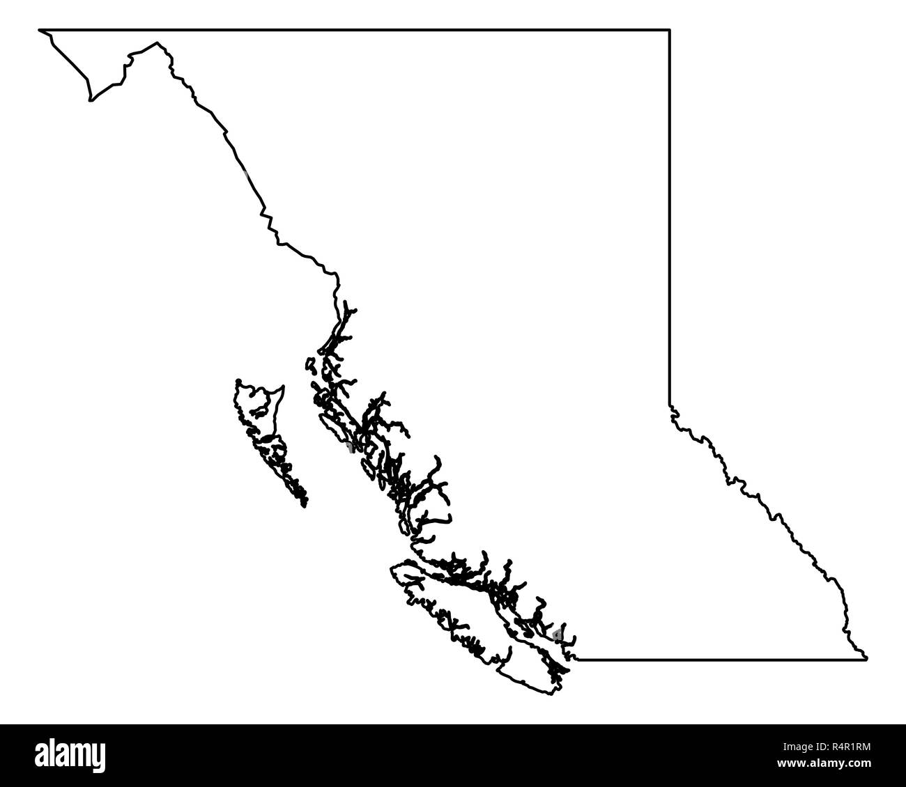 British columbia map Banque d'images noir et blanc - Alamy