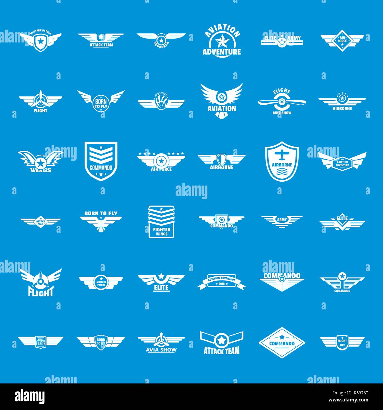 Logo de l'armée militaire armée de l'insigne icons set. Illustration ...