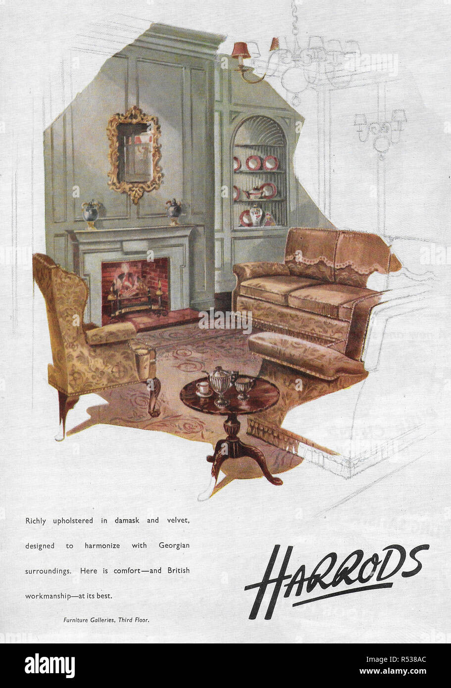 1950s uk harrods magazine advert Banque de photographies et d’images à ...