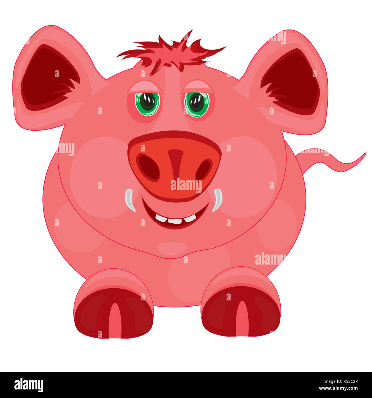 Happy Pig Cartoon Posing Banque d'image et photos - Alamy